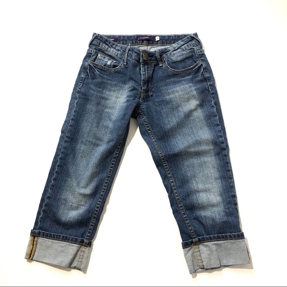 Vigoss | Jeans | Vigoss Low Rise Stretch Distressed Cuffed Capris ...
